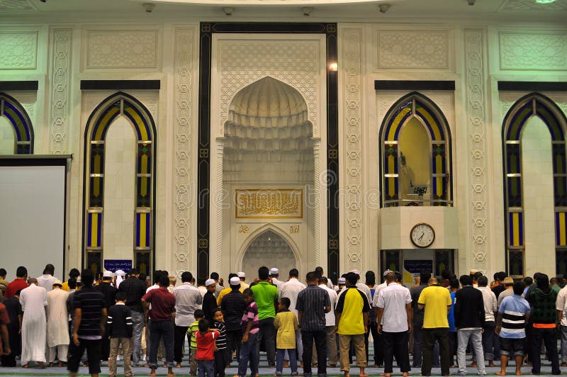 Muslim Prays for Maghrib (dawn) Prayers in Mosque Editorial Stock Image ...