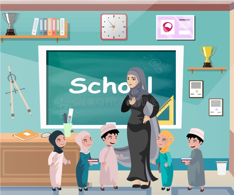Muslim Teacher Classroom Stock Illustrations – 160 Muslim Teacher ...