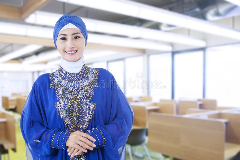 Muslim Student in the Classroom 2 Stock Image - Image of beauty ...