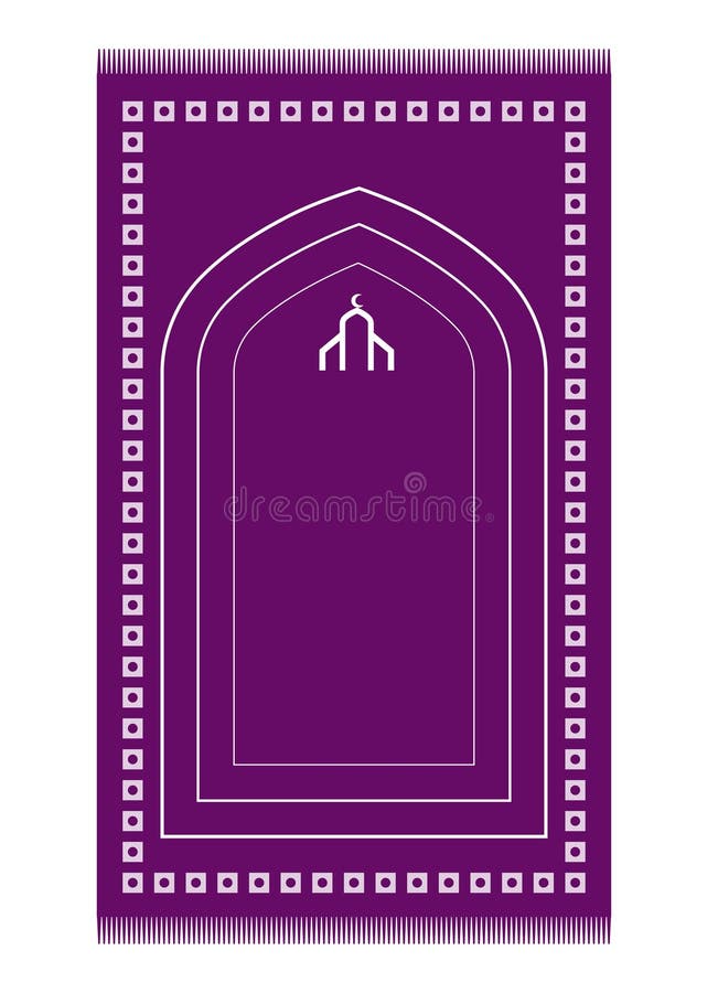 Muslim Violet Prayer Rug. Islamic Textile Stock Illustration ...