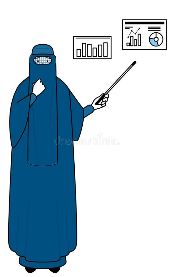 Muslim Woman in Burqa Analyzing a Performance Graph Stock Vector ... Muslim Woman in Burqa Analyzing a Performance Graph Stock Vector ...