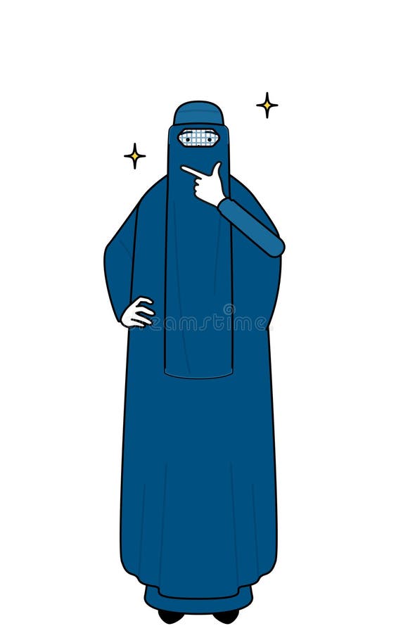 Muslim Woman in Burqa in a Confident Pose Stock Vector - Illustration ...