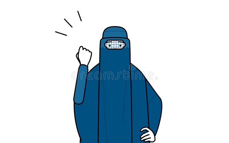 Muslim Woman in Burqa Posing with Guts Stock Vector - Illustration of ...