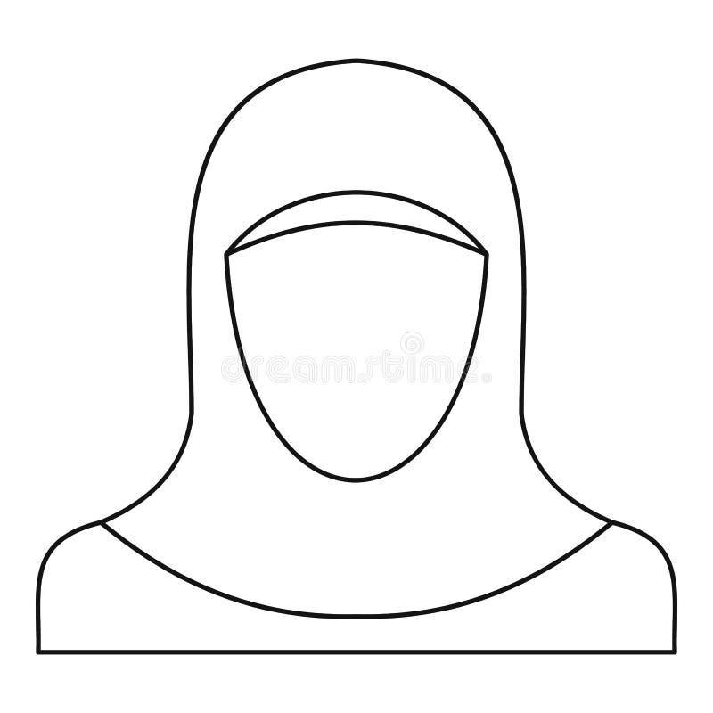 Muslim Woman Icon, Outline Style Stock Vector - Illustration of ...