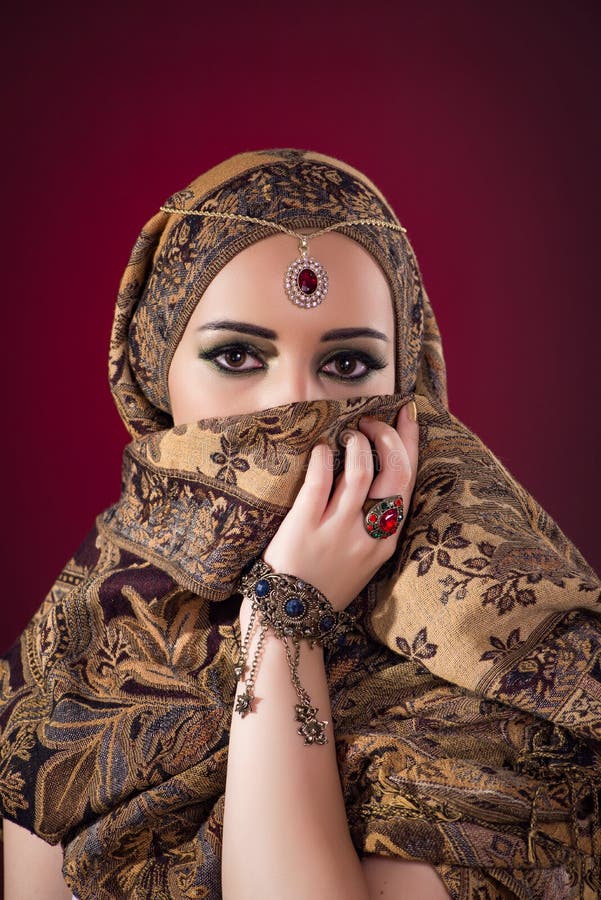 The Muslim Woman with Nice Jewellery Stock Image - Image of fashion ...