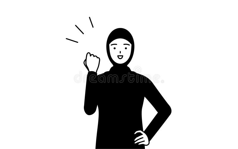 Muslim Woman Posing with Guts Stock Vector - Illustration of islam ... Muslim Woman Posing with Guts Stock Vector - Illustration of islam ...