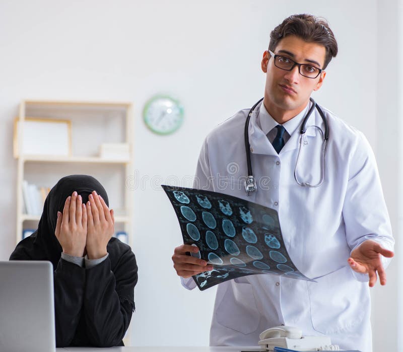 Muslim Woman Visiting Doctor for Regular Check-up Stock Photo - Image ...