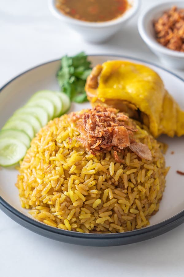 Muslim Yellow Rice with Chicken Stock Image - Image of dish, delicious ...