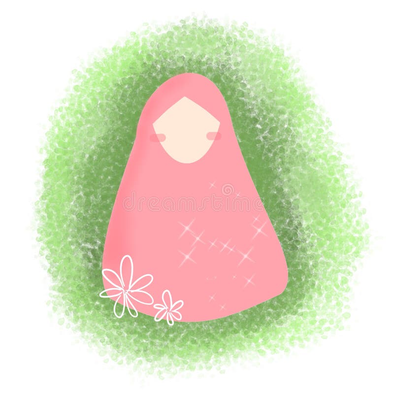 Muslimah Illustration for Profile Photo Stock Photo - Image of muslimah ...
