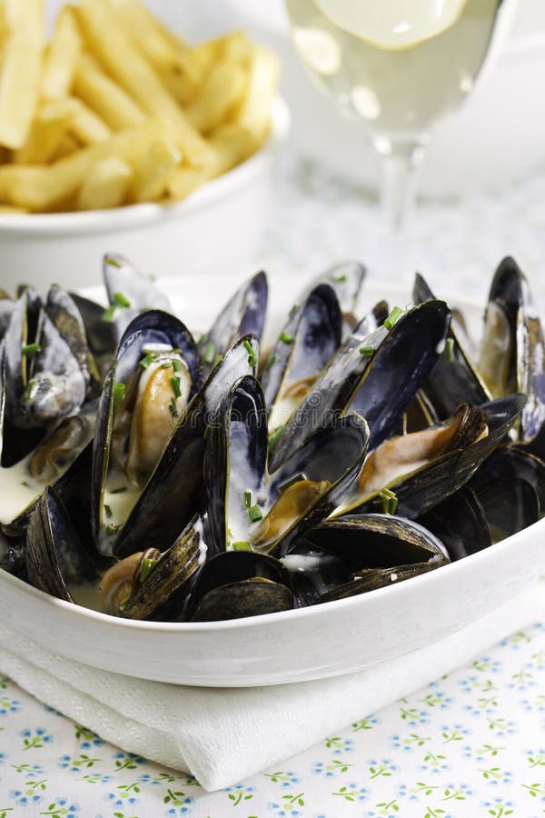 Platter of Mussels stock image. Image of watering, mussels - 1961687