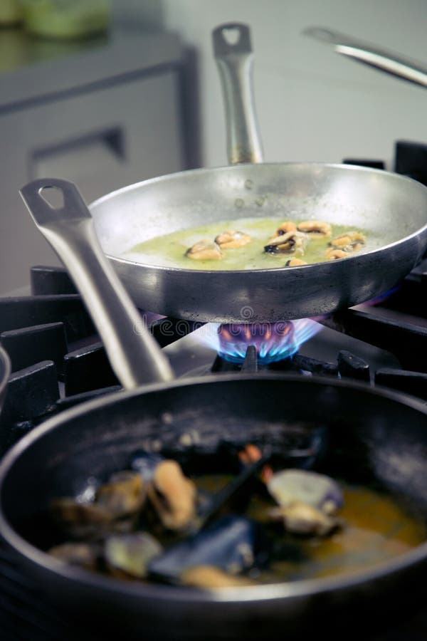 Mussels Being Cooked in Buttery Sause Close-up Stock Image - Image of ...