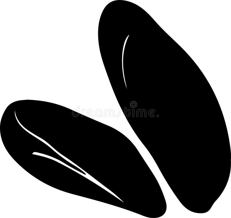 Mussels Black Silhouette Generative Ai Stock Vector - Illustration of ...