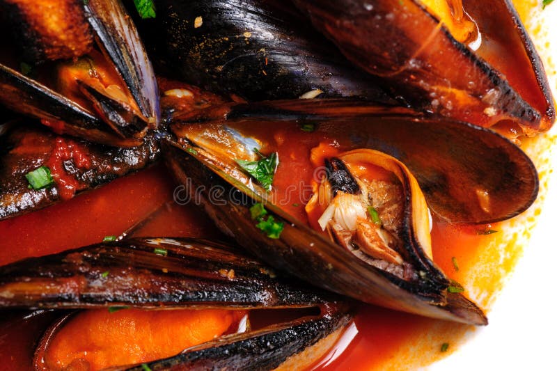 Mussels in Italian Rustic Style Stock Photo - Image of fish, closeup ...