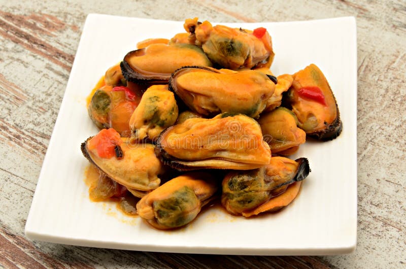 Mussels in a plate stock photo. Image of appetizer, mussels - 24919538
