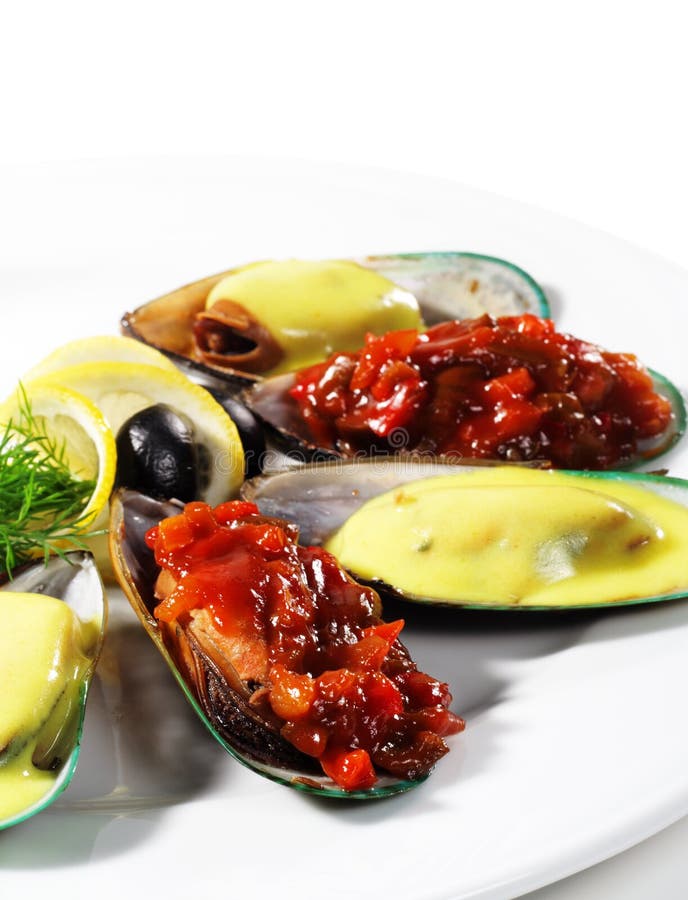 Mussels with Tomato Sauce stock photo. Image of luxury - 10198470