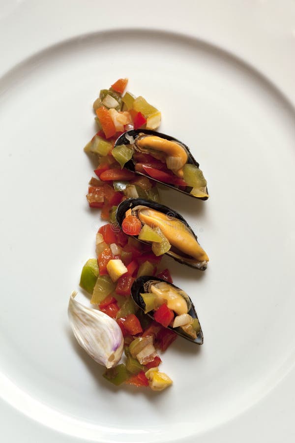 Mussels on a plate stock photo. Image of crustacean, vegetable - 40874998