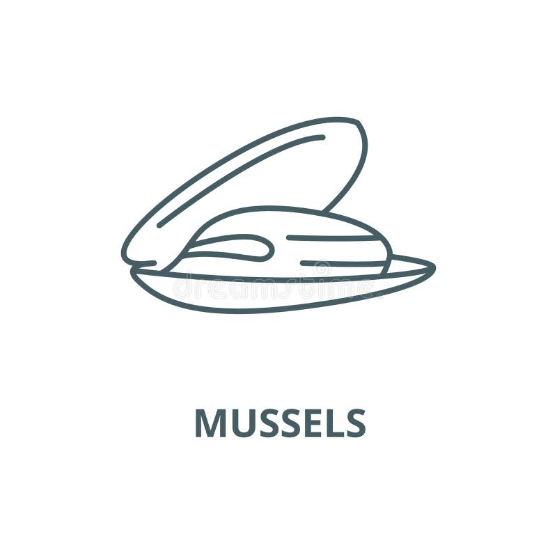 Mussel Line Icon Concept. Mussel Flat Vector Symbol, Sign, Outline ...