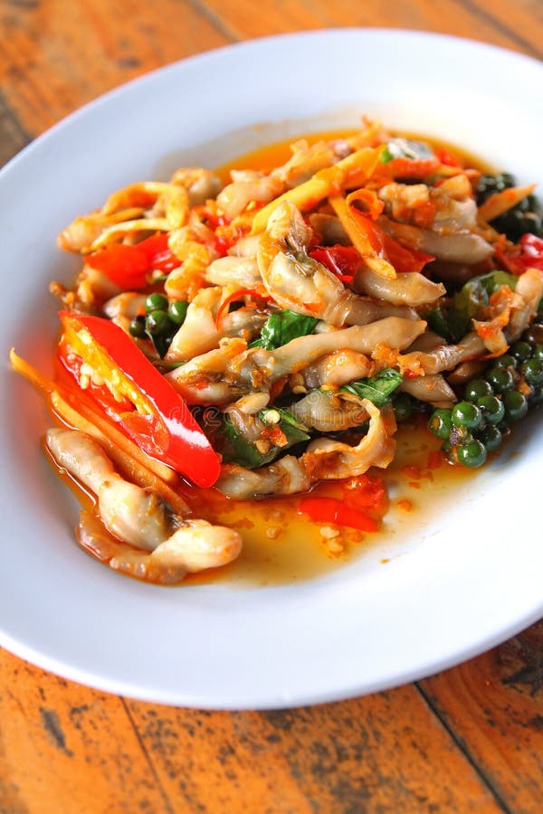 Mussla Kryddig Stekt Rakkniv Arkivfoto - Bild av huvud, bakgrund: 21447230