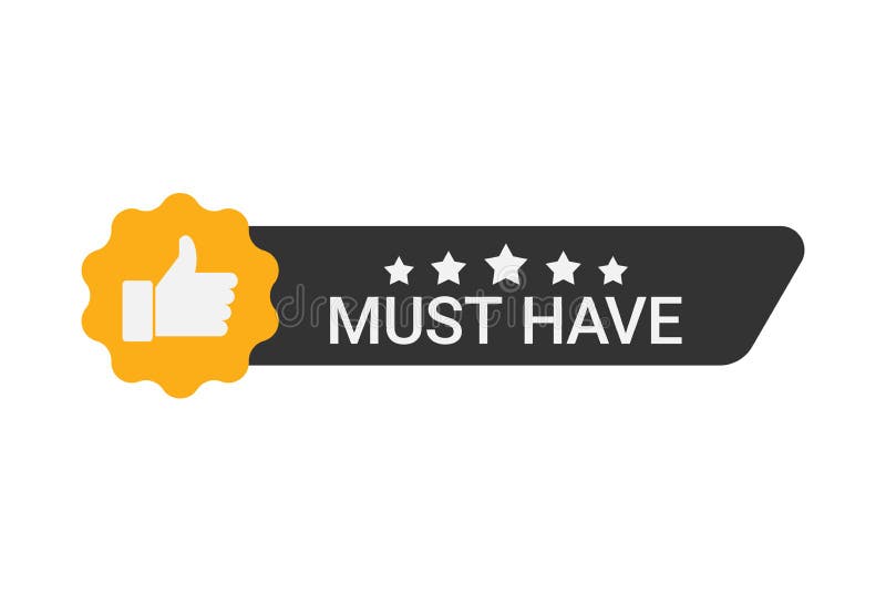 Must Have Label with Five Stars and Thumbs Up Stock Vector ...