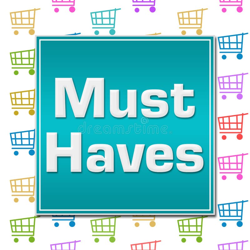 Must Haves Shopping Cart Background Stock Illustrations – 11 Must Haves ...