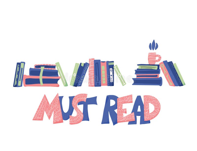 Must Read Text Emblem. Vector Hand Drawn Quote Stock Vector ...