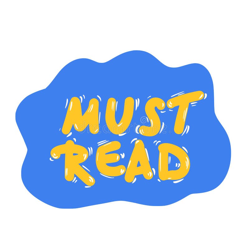 Must Read Text Emblem. Vector Hand Drawn Quote Stock Vector ...