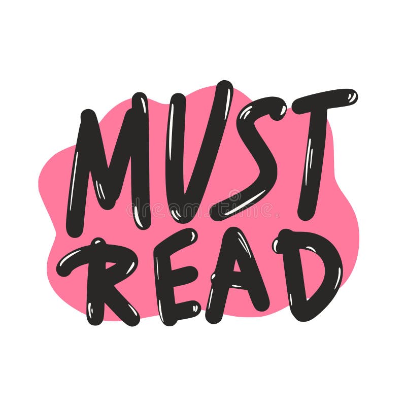 Must Read Text Emblem. Vector Hand Drawn Quote Stock Vector ...