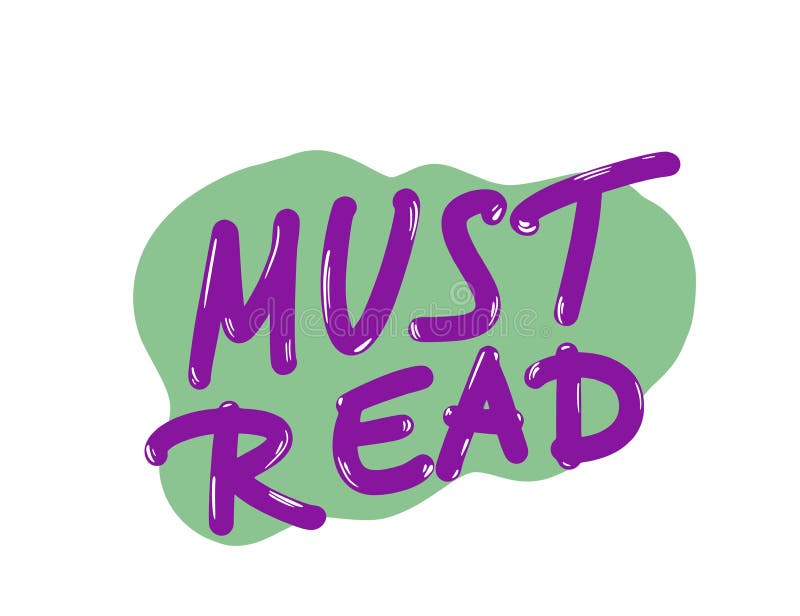 Must Read Text Emblem. Vector Hand Drawn Quote Stock Vector ...