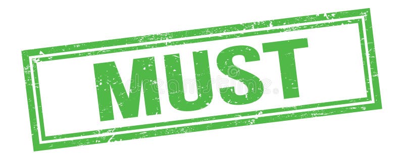 MUST Text on Green Grungy Vintage Stamp Stock Illustration ...