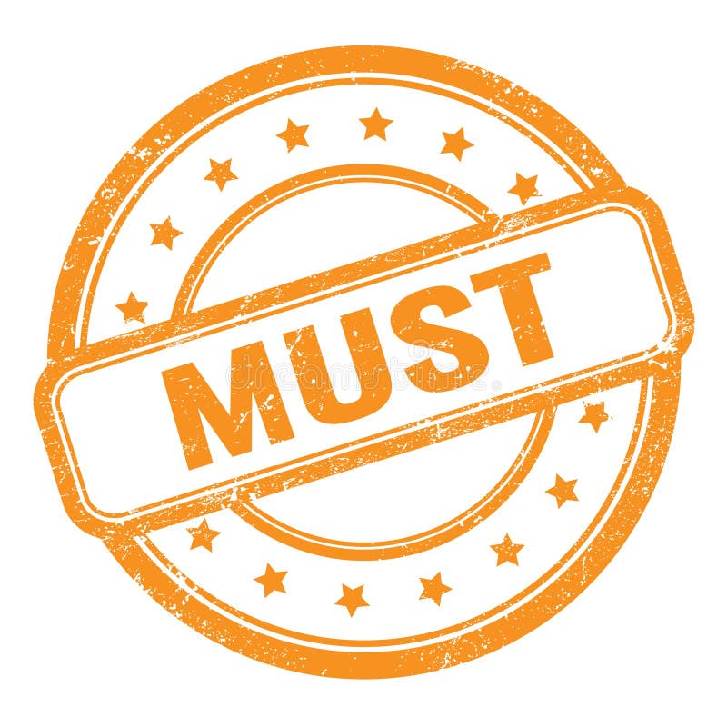 MUST - Red Text on Typography Background - 3D Rendered Royalty Free ...