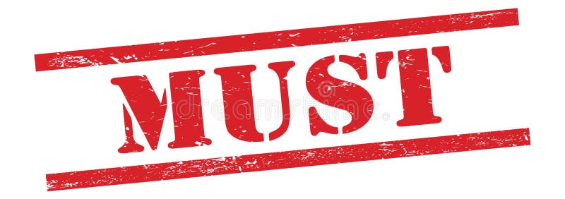 MUST Text on Red Grungy Lines Stamp Stock Illustration - Illustration ...