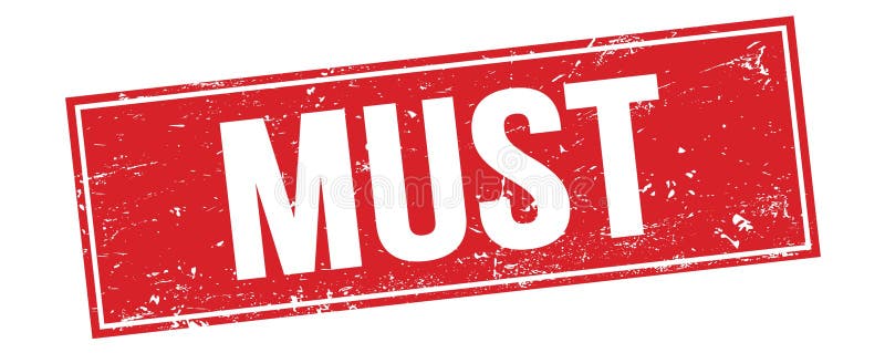 MUST Text on Red Grungy Rectangle Stamp Stock Illustration ...
