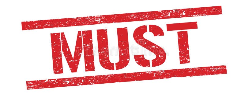 MUST Text on Red Vintage Lines Stamp Stock Illustration - Illustration ...