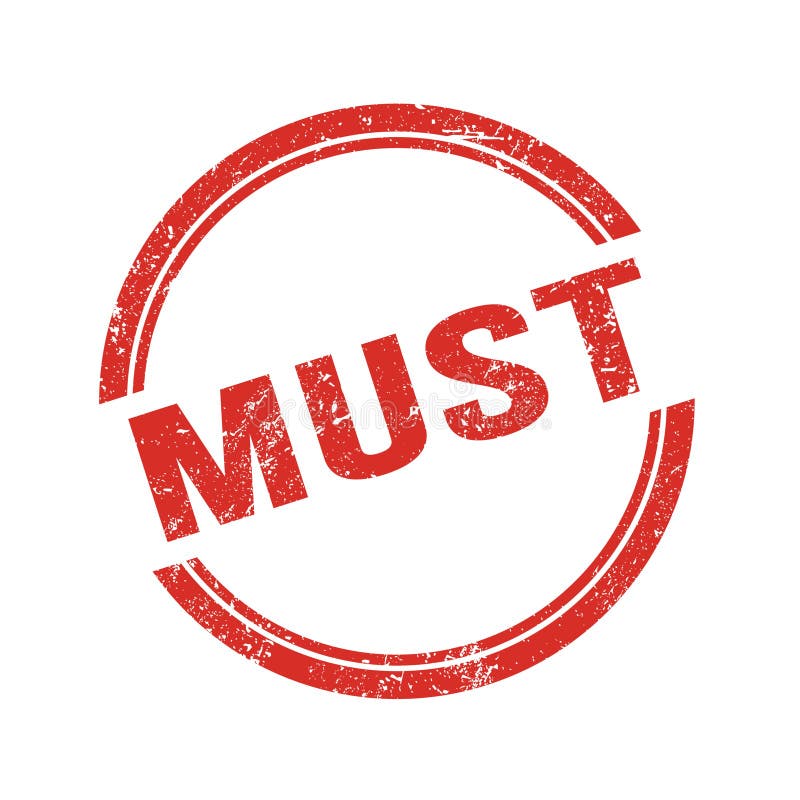 MUST Text Written on Red Grungy Round Stamp Stock Illustration ...