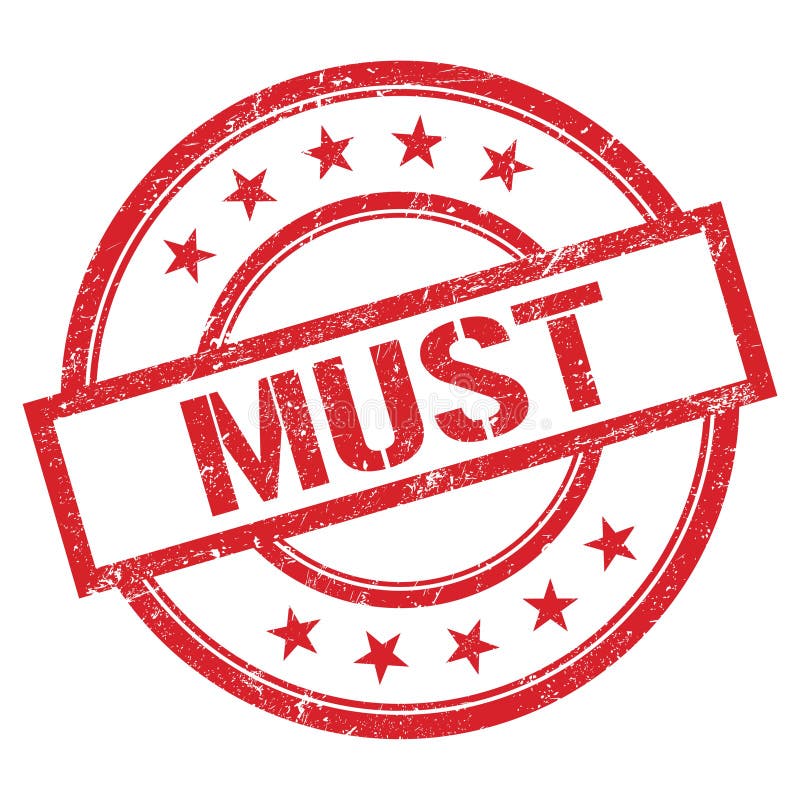 MUST Text Written on Red Vintage Stamp Stock Illustration ...