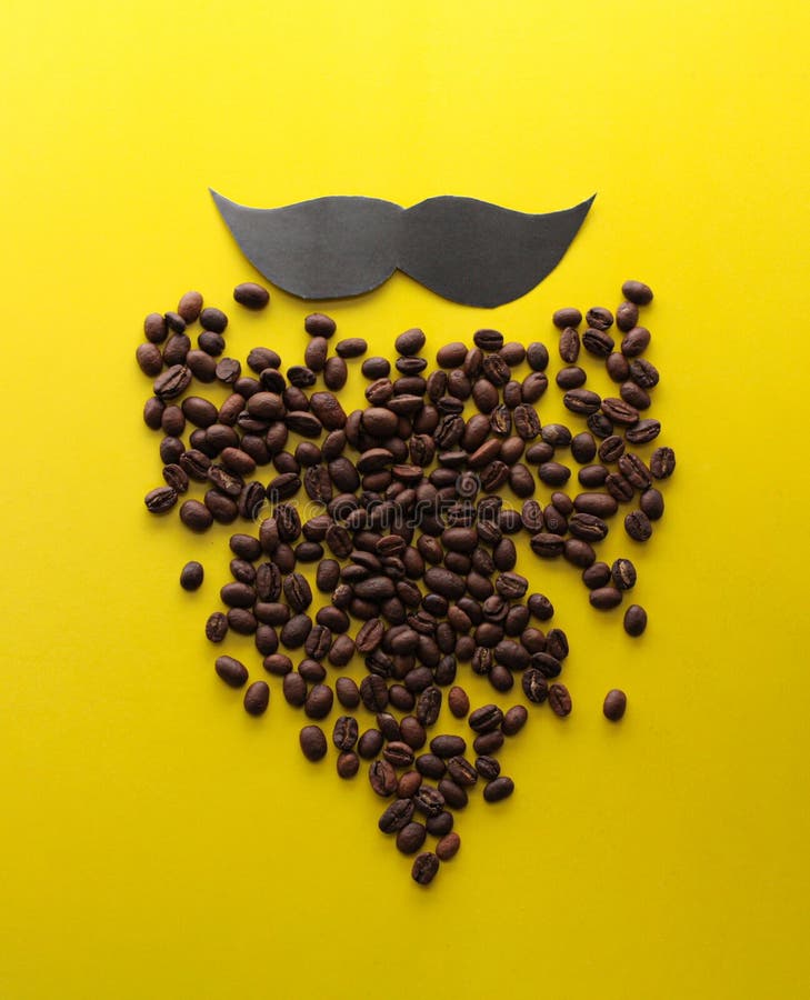 Mustache and Beard Made of Coffee Beans Stock Photo - Image of curl ...