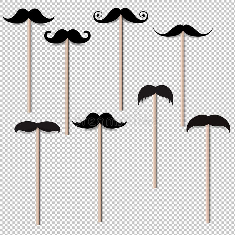 Mustache Big Collection in Transparent Background Stock Vector ...