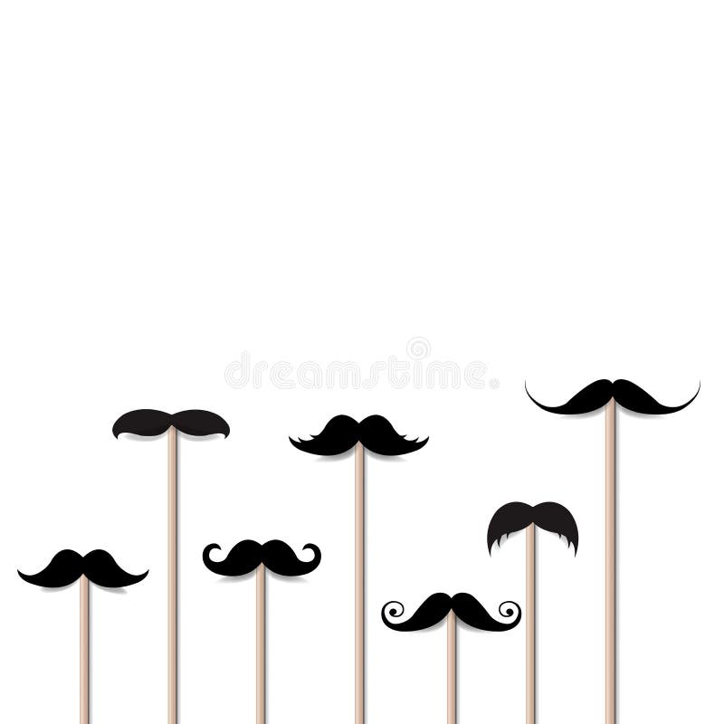 Mustache Border Isolated stock vector. Illustration of objects - 195372142