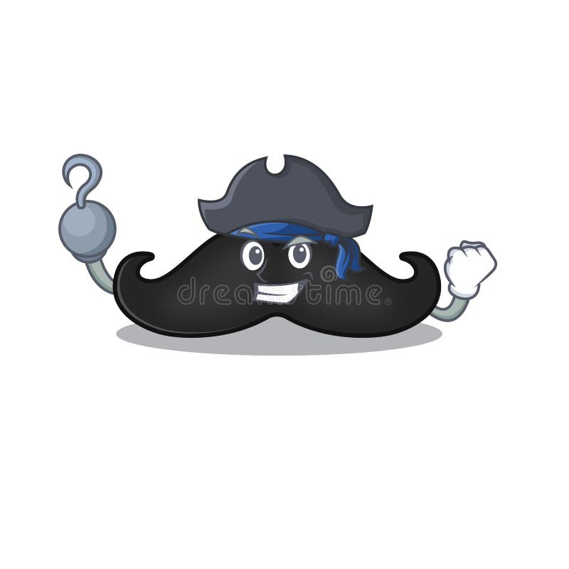 Mustache Character the on a Stylized Pirate Stock Vector - Illustration ...