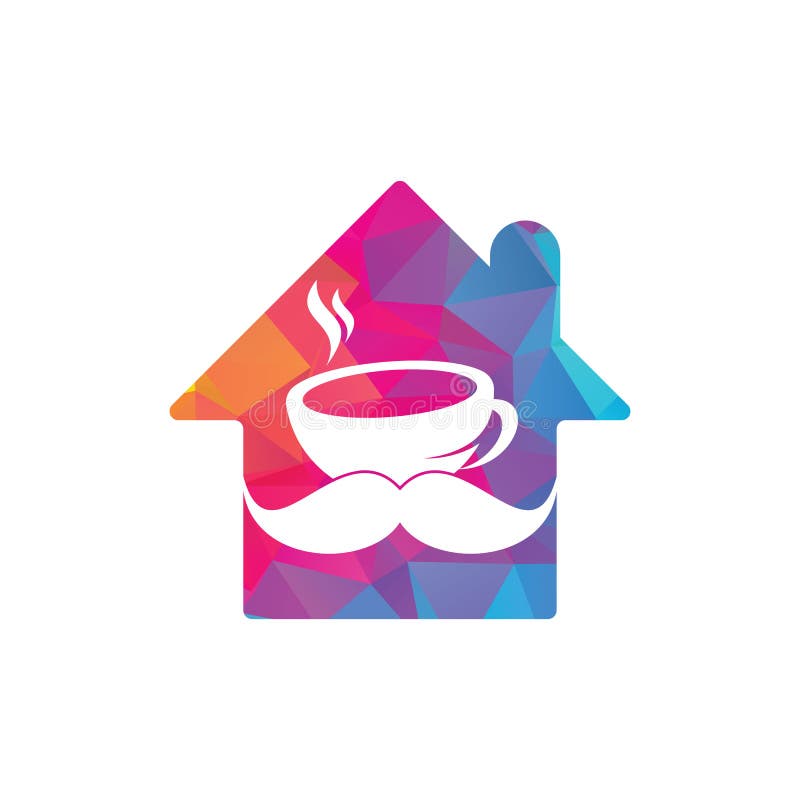 Mustache Coffee Home Shape Logo Stock Illustrations – 3 Mustache Coffee ...