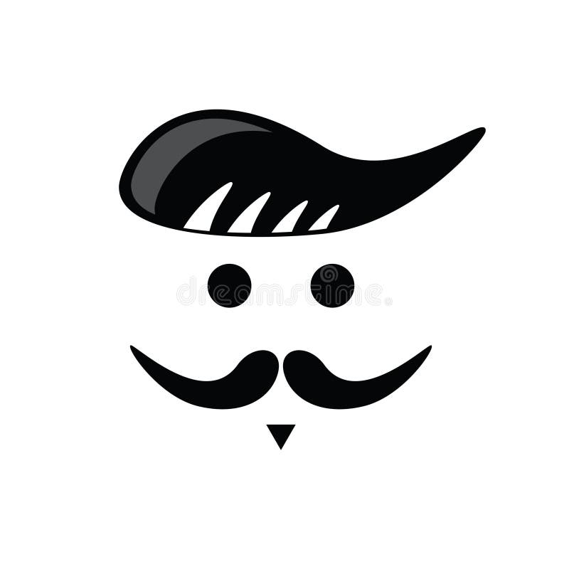 Mustache face black stock vector. Illustration of cartoon - 54014050
