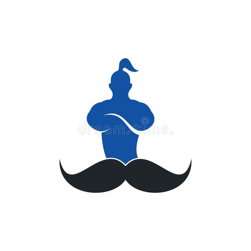 Mustache Genie Vector Logo Design. Stock Vector - Illustration of ...