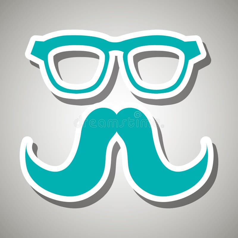 Mustache and Glasses Icon Design Stock Illustration - Illustration of ...