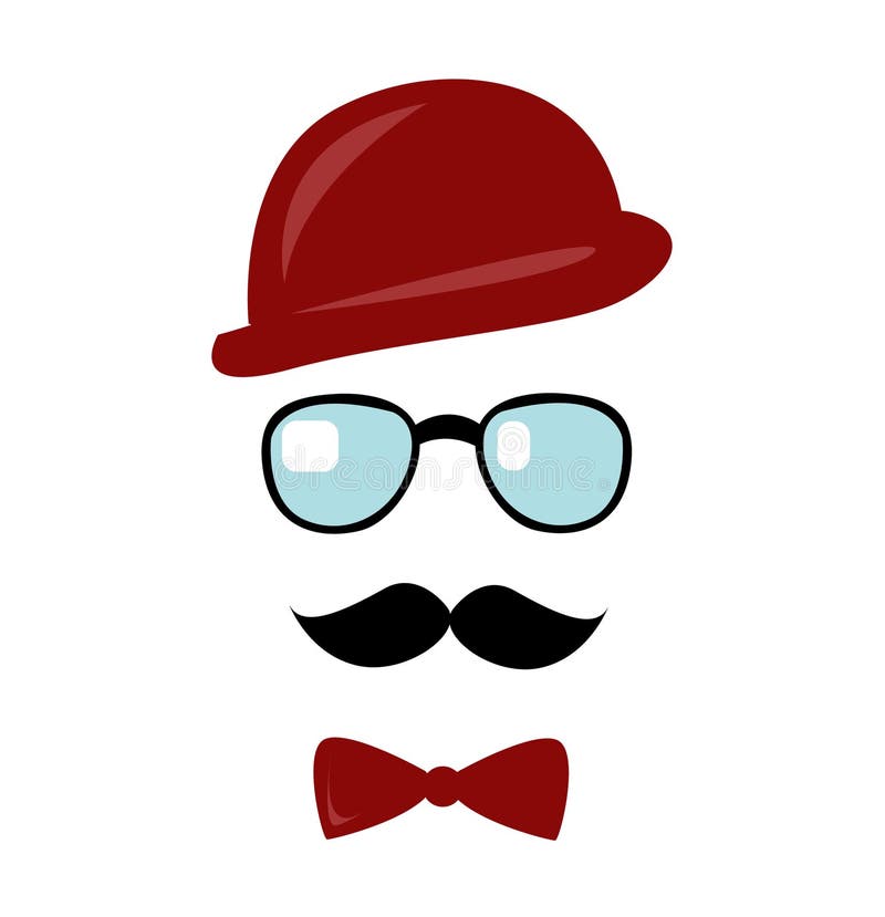 Mustache Hat Glasses Vector Stock Vector - Illustration of beard, hair ...