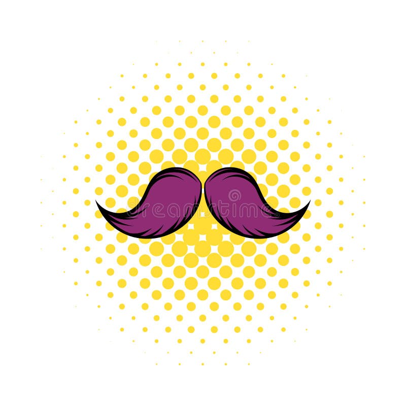 Mustache Icon in Comics Style Stock Vector - Illustration of identity ...