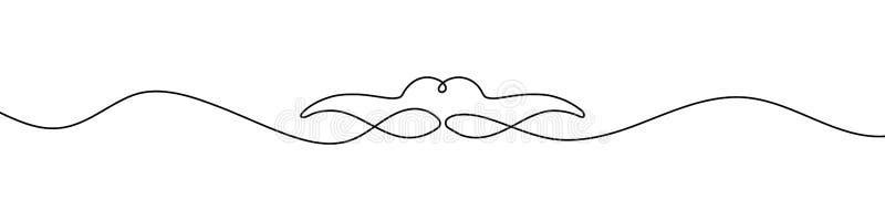 Mustache Icon in Continuous Line Drawing Style. Line Art of of a Male ...