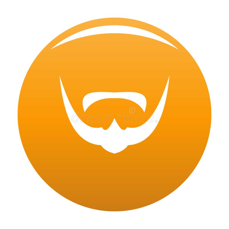 Mustache Icon Vector Orange Stock Vector - Illustration of sign, simple ...