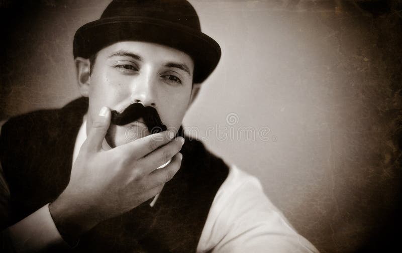 Mustache man stock photo. Image of filter, retro, billycock - 44201200
