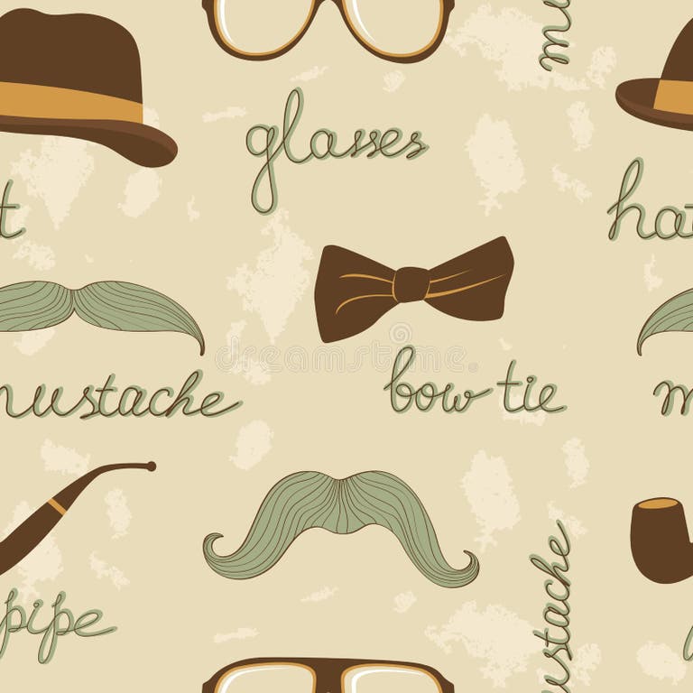 Fashioned Mustache Seamless Pattern Stock Illustrations – 247 Fashioned ...