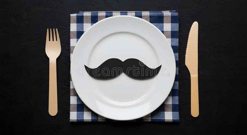 Mustache Plate Fathers Day Table Setup Stock Illustration ...